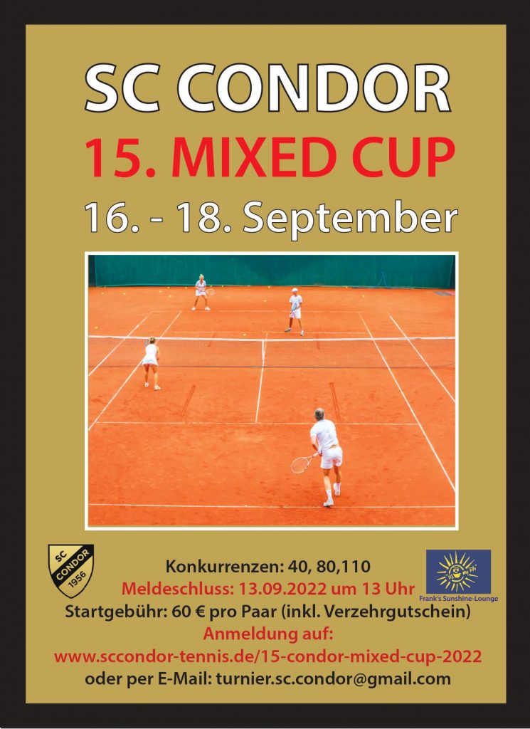 15. SC Condor- Mixed-Tenniscup 16.-18.9.22 – SC CONDOR